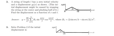 Solved 2 A String Of Length 1 Has A Zero Initial Velocity