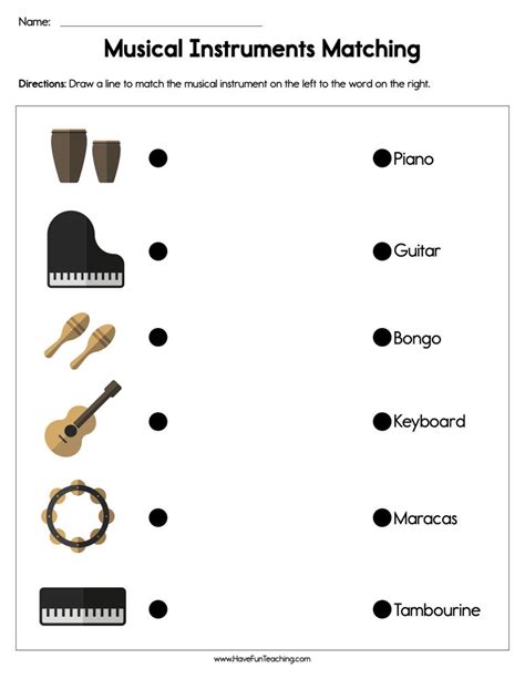 Instrument Families Worksheet
