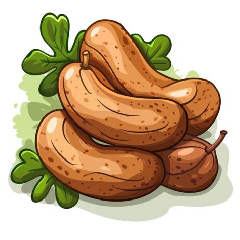 Cartoon Illustration Of Peanuts With Leaves Premium Ai Generated Image