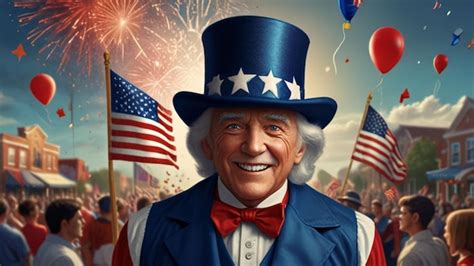 Uncle Sam Day Celebrate Premium Ai Generated Image