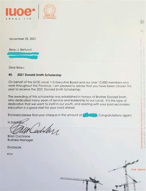 Jesse Bertucci On Linkedin I Would Like To Thank The Iuoe Local 115 For Selecting My Essay And…