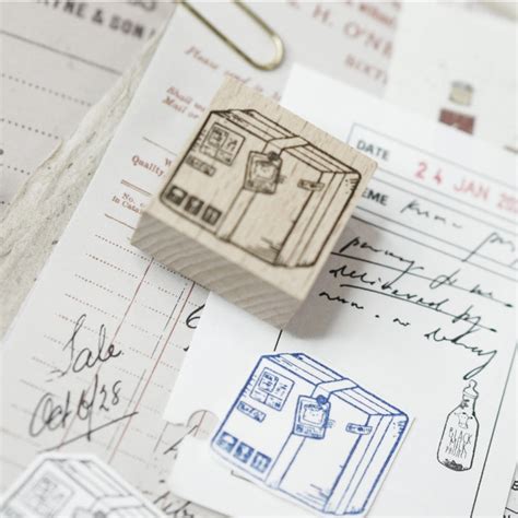 Black Milk Project Rubber Stamp Delivery Parcel Box 3cm X 3cm