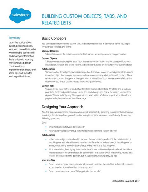 Pdf Building Custom Objects Tabs And Related Lists · Building