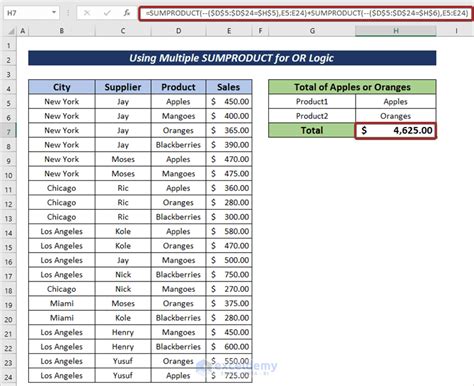 How To Use Sumproduct With Multiple Criteria In Excel