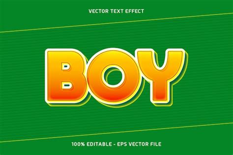 Premium Vector Boy Vector Text Effect