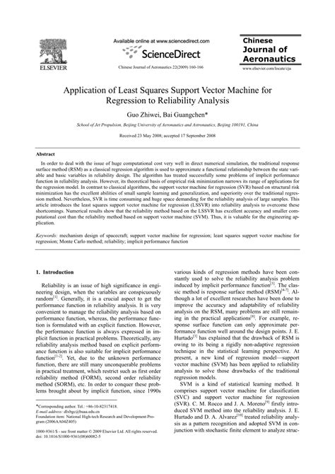 Pdf Application Of Least Squares Support Vector Machine For