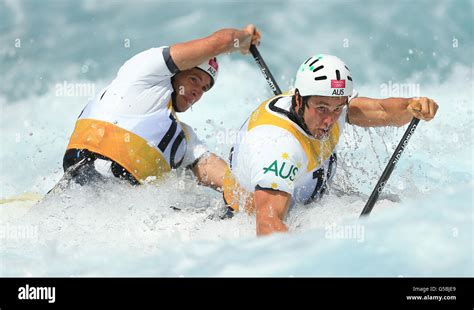 Australias Kynan Maley And Robin Jeffery In The Mens Canoe Double Semi Final At Lee Valley