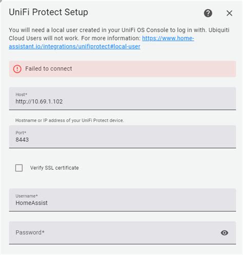 Setting Up Unifi Protect Third Party Integrations Home Assistant Community