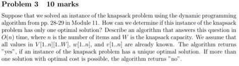 Solved Problem Marks Suppose That We Solved An Instance Chegg