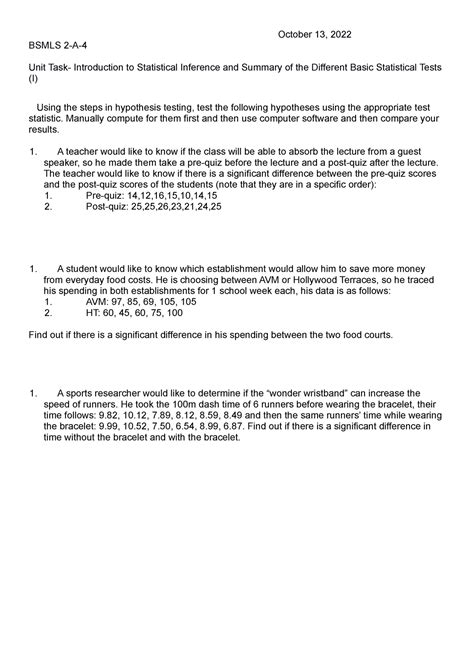 introduction to statistical inference manually compute for them first