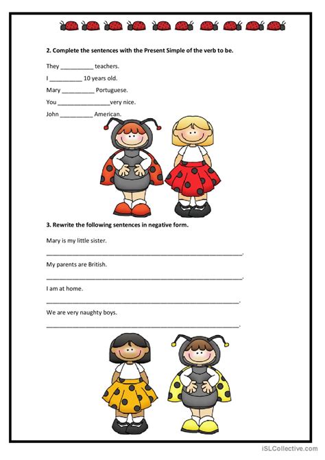 PRESENT SIMPLE TO BE English ESL Worksheets Pdf Doc