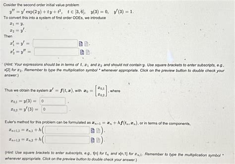 Solved Cosider The Second Order Initial Value Problem