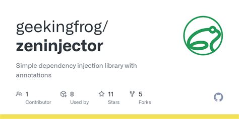 GitHub Geekingfrog Zeninjector Simple Dependency Injection Library With Annotations