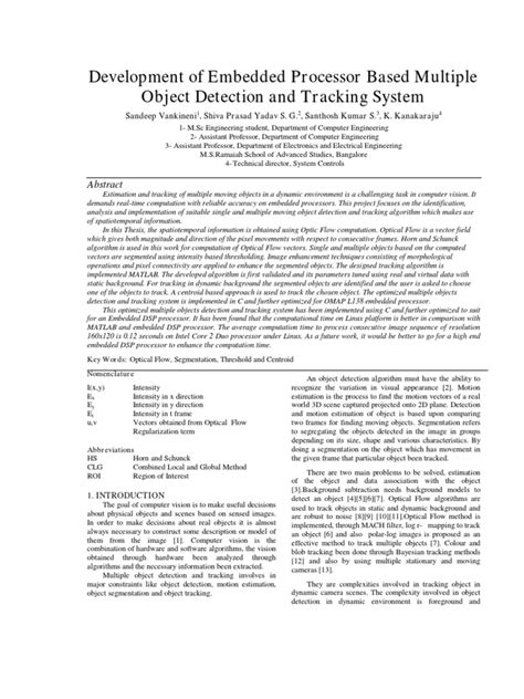 Multiple Object Detection And Tracking System By Optical Approach