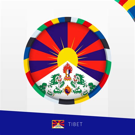 Tibet Flag With Colorful Circle Border 49206337 Vector Art At Vecteezy