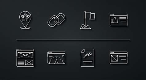 별 브라우저 창 문서 그래프 차트 웹 사이트 통계 체인 링크 및 위치 마커 아이콘으로 줄 맵 포인터를 설정합니다 벡터 검색에 대한 스톡 벡터 아트 및 기타 이미지 Istock
