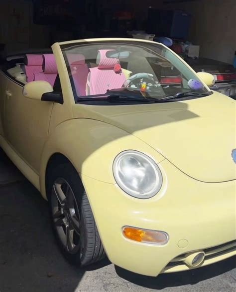 Girly Pink And Yellow Volkswagen Beetle Car Pink And Yellow Car