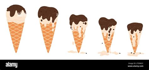 Ice Cream Choco Melts Set Sequence Game Animation Of Melting Frozen