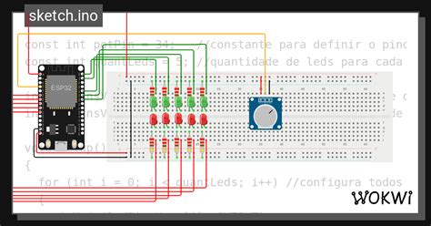Led s Potenciômetro Wokwi ESP32 STM32 Arduino Simulator