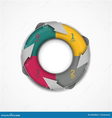 Infographics Data Pattern Of Cyclical Processes Stages Stock Illustration Illustration Of