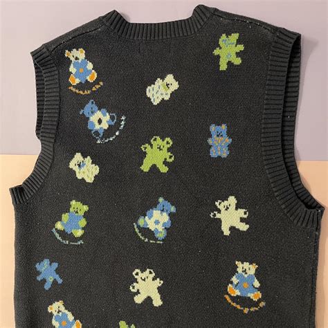 Vintage Cute Cider Cotton Jacket Bear Green Depop