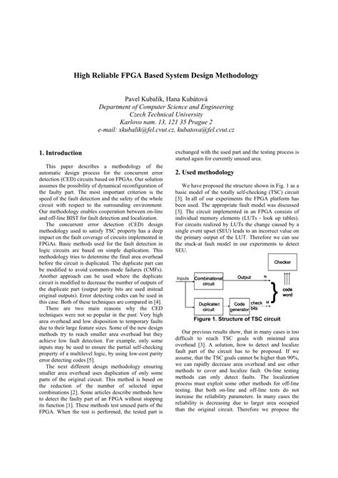 PDF High Reliable FPGA Based System Design Methodology