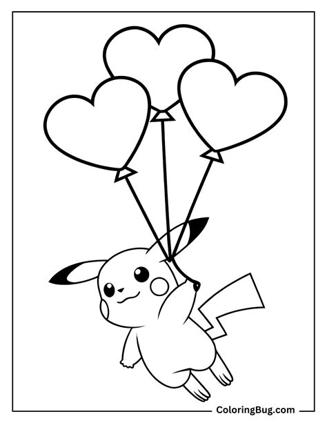20 Pikachu Valentines Coloring Pages Free Printable Pdfs