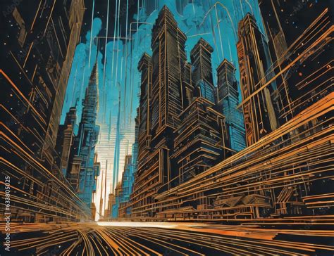 Visual Representation Showcasing A Blend Of Abstract Structural Elements And Light Trails