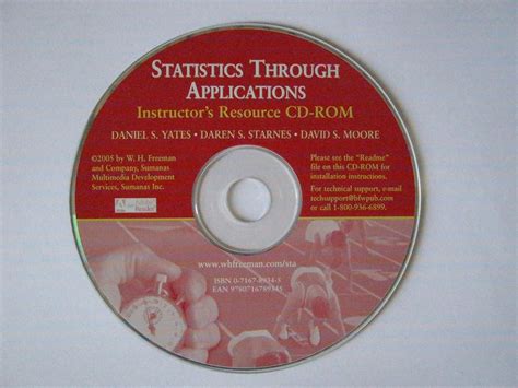 Statistics Through Applications Instructors Resource Cd Rom Daniel S