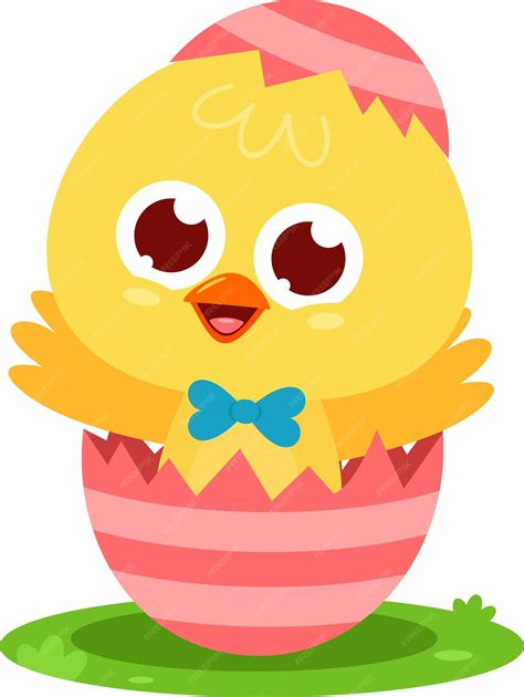 Premium Vector Surprise Cute Yellow Chick Cartoon Character Out Of An