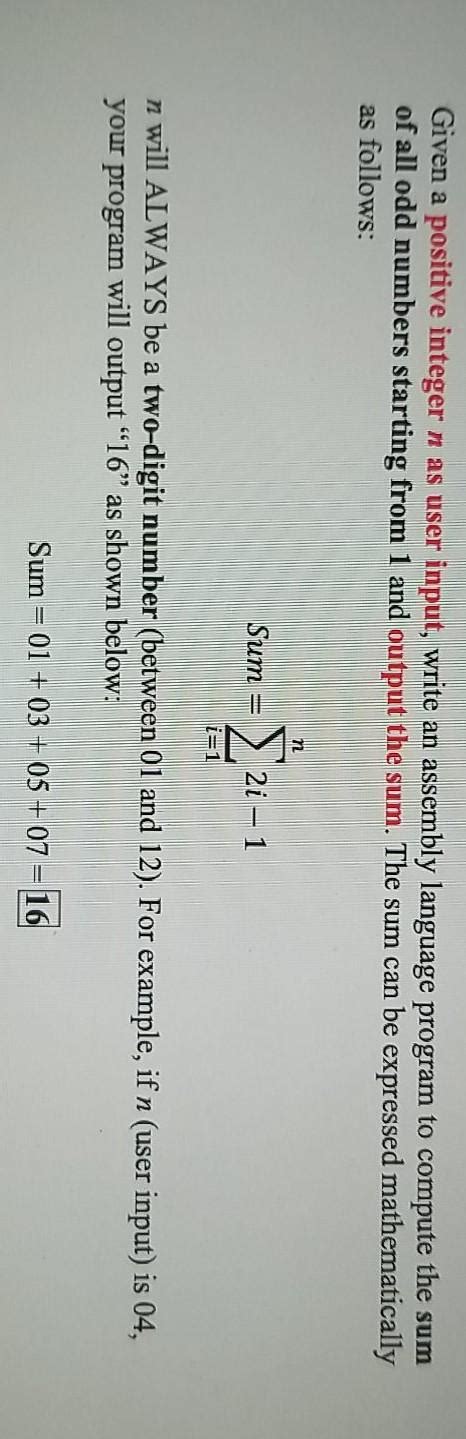 Solved Given A Positive Integer N As User Input Write An