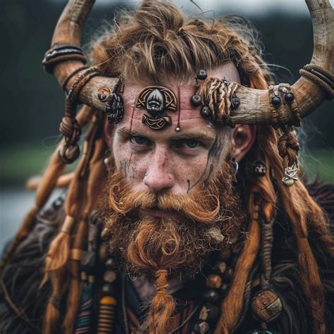 A Man With Horns And Horns On His Head Generative Ai Premium Ai
