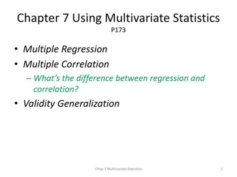 PPT Chapter Using Multivariate Statistics P PowerPoint Presentation ID