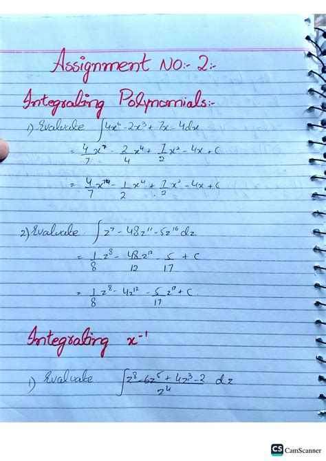 Solution Integration Solved Questions With Formulas Studypool