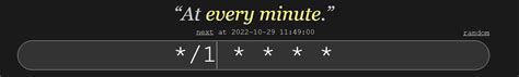 why is the cron ` 1 ` instead of ` ` the second