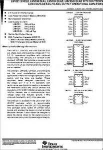 LMV324 Datasheet Low Voltage Rail To Rail Output Op Dual