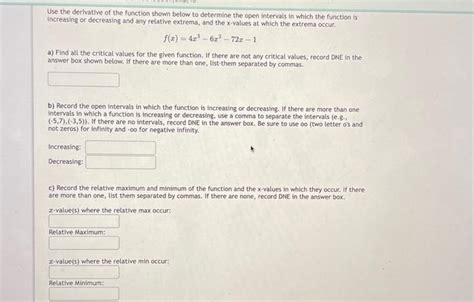 Solved Use The Derivative Of The Function Shown Below To Chegg