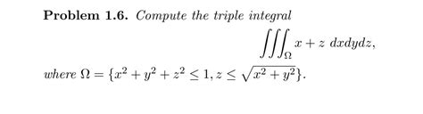 Triple Integral Over Conic Region Inside Sphere Raskmath
