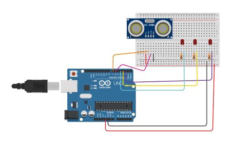 Circuit Design Sensor De Proximidad Tinkercad