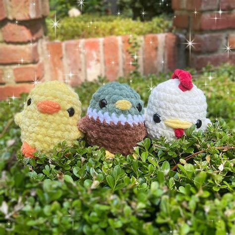 Ducky Crochet Plushie Cute Chicken Stuffed Toy Etsy