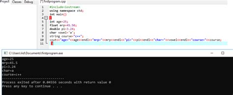 Data Type And Operator In Cplus Sharp Tutorial