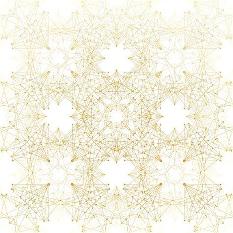 기하학적 추상 배경 연결된 선 및 점 Retic 노드에 원이 있는 선형 황금 격자 프리미엄 벡터