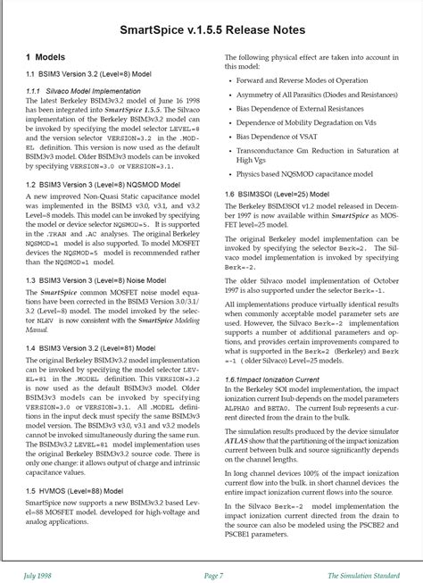 Smartspice V 1 5 5 Release Notes Silvaco