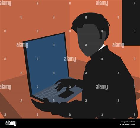 Illustration Of A Man Working In Computer Stock Photo Alamy