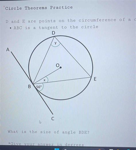 solved circle theorems practice d and e are points on the