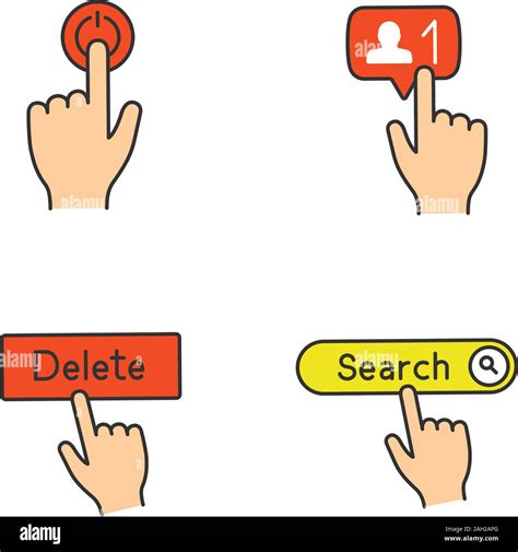App Buttons Color Icons Set Click Power New Follower Delete Search