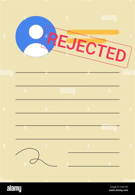 Rejected Job Application Form In Flat Vector Illustration Symbolizing Career Challenges And