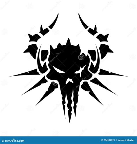Devil Ui Icon Dark Fantasy Game Sign Daemon Skull Silhouette Gothic