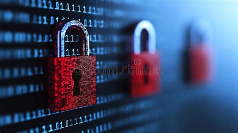 Generative Ai Locks Secured Against A Backdrop Of Binary Code Illustrating The Importance Of