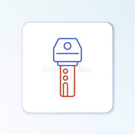 Line Car Key With Remote Icon Isolated On White Background Car Key And Alarm System Colorful